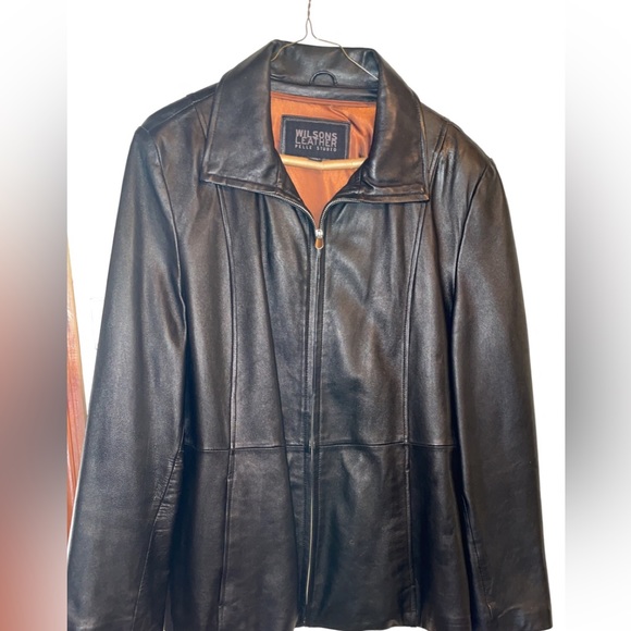 Jackets & Coats | Wilsons Leather Pelle Studio Black Leather Jacket ...